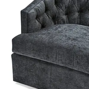 MASSOUD Bedford Tufted Swivel Chair - Bliss Charcoal