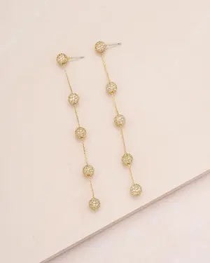 Ettika Crystal Pave Ball Drop Earrings