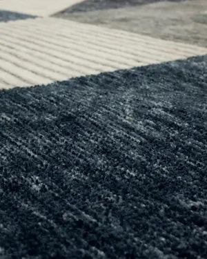 DREW & JONATHAN HOME Bowen Oblique Area Rug, 5'3 X 7'10 - Blue/tan
