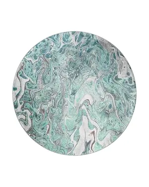 DALYN RUG COMPANY Kikiamo Kk9 Round Area Rug, 8' X 8 - Seaside/blue