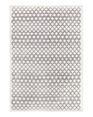 ORIAN Palmetto Living Knitweave Indoor/outdoor Shining Diamond Area Rug, 5'3 X 7'6 - Silver/beige