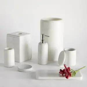 SFERRA Velina Marble Waste Basket