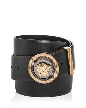 Versace Enamel Medusa Biggie Leather Belt - Nero-versace Gold