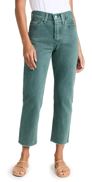 LEVI'S 501 Crop Jeans Misty Silver Pine