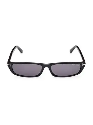 TOM FORD Women's Alejandro 59MM Rectangular Sunglasses - Black Smoke - Black Smoke