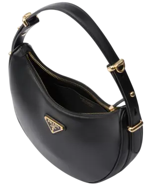 Prada Arqué Small Leather Shoulder Bag - Black