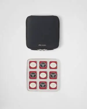 Prada Saffiano Leather Tic-tac-toe Set - Black