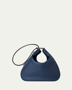 Akris Anna Medium Leather Hobo Bag - Dark Pacific