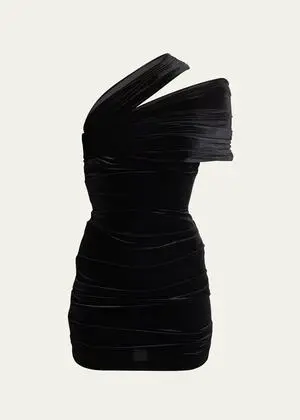 black mini dress with gloves Black Mini Dress with Gloves main image 0