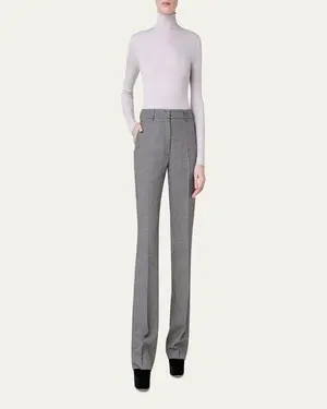 Akris Cashmere-silk Fine Ribbed Knit Pullover - Black