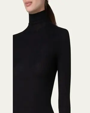 Akris Cashmere-silk Fine Ribbed Knit Pullover - Black