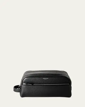 SERAPIAN Cachemire Leather Double-zip Toiletry Case - Black