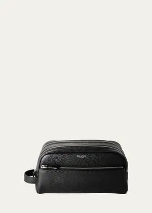 SERAPIAN Cachemire Leather Double-zip Toiletry Case