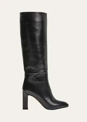AQUAZZURA Sellier Calfskin Tall Boots - Black