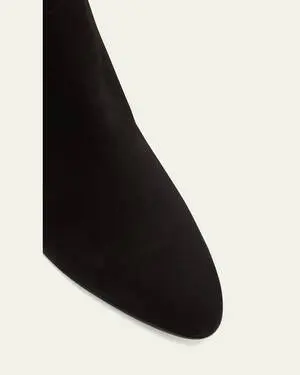 Manolo Blahnik Pitana Suede Knee Boots - Black