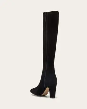 Manolo Blahnik Pitana Suede Knee Boots - Black