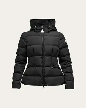 Moncler Avoce Puffer Jacket With Hood And Belt - Black