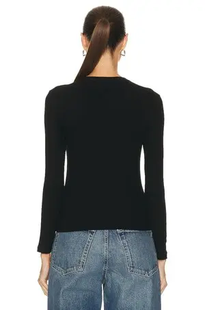 LESET Kelly Slim Fit Long Sleeve Top - Black