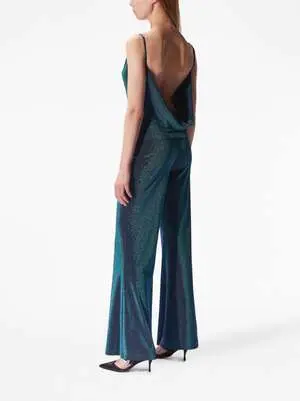 MARGHERITA MACCAPANI Lurex Flared Trousers - Green
