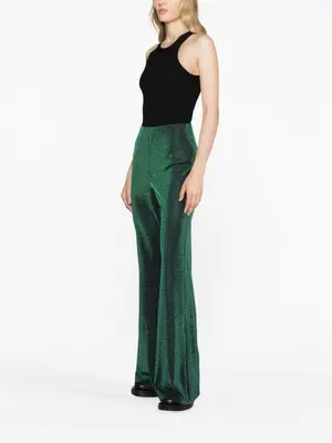 MARGHERITA MACCAPANI Lurex Flared Trousers - Green