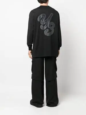 Y3 Gfx L/s Logo-embossed T-shirt