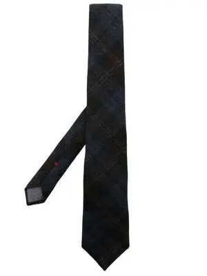 Brunello Cucinelli Check-pattern Neck Tie - Blue