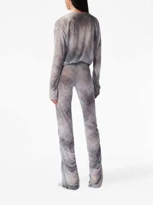 MARGHERITA MACCAPANI Ruched Low-rise Trousers - Grey
