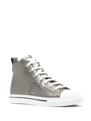 Roberto Cavalli Metallic Leather High-top Sneakers