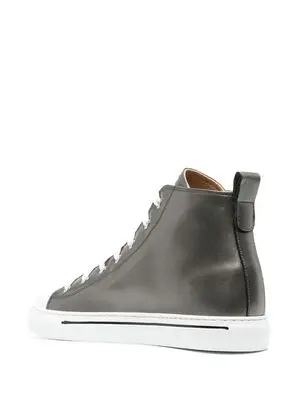 Roberto Cavalli Metallic Leather High-top Sneakers