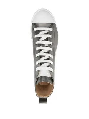Roberto Cavalli Metallic Leather High-top Sneakers