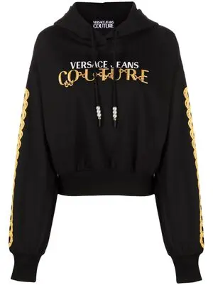 Versace Logo Hoodie - Black