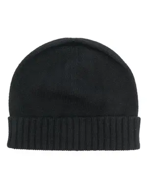 Malo Ribbed-trim Cashmere Beanie - Black