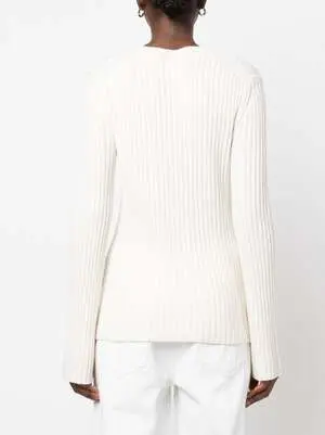 Closed Rib-knit Long-sleeve Top