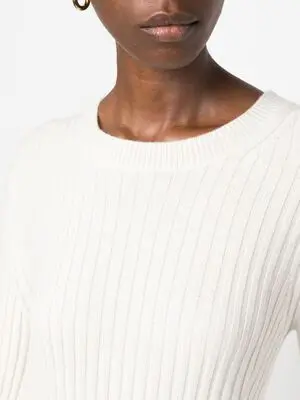 Closed Rib-knit Long-sleeve Top