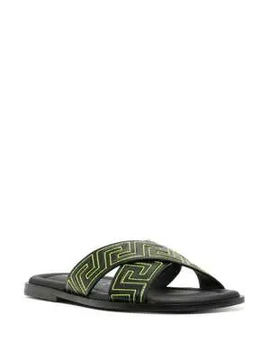 Versace Greca Leather Slides