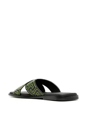 Versace Greca Leather Slides