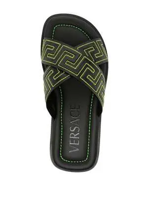 Versace Greca Leather Slides