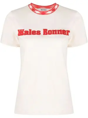 WALES BONNER Logo-appliqué T-shirt - Neutrals