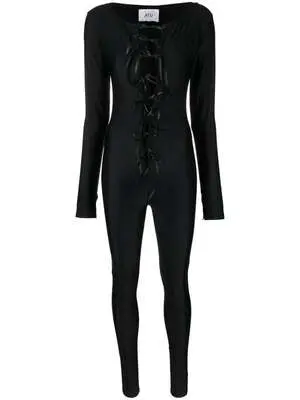 ATU BODY COUTURE Lace-up Catsuit - Black