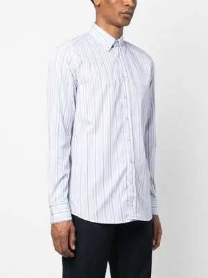 Etro Logo-embroidered Striped Cotton Shirt