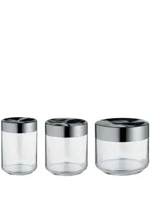 ALESSI Glass Jars - Silver