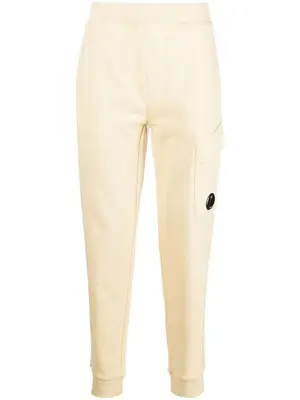 C.P. COMPANY Logo-plaque Cotton Track Pants - Neutrals