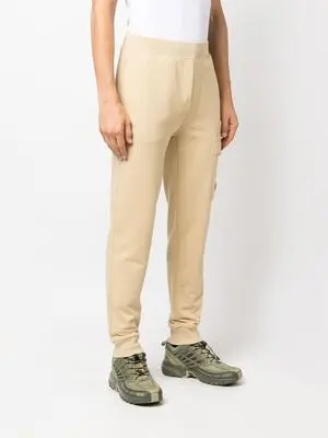 C.P. COMPANY Logo-plaque Cotton Track Pants - Neutrals