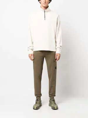 C.P. COMPANY Logo-plaque Cotton Track Pants - Green
