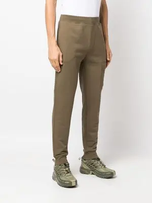 C.P. COMPANY Logo-plaque Cotton Track Pants - Green