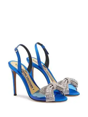 Alexandre Vauthier Crystal-embellished Bow 105mm Sandals - Blue