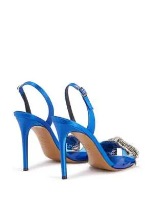 Alexandre Vauthier Crystal-embellished Bow 105mm Sandals - Blue