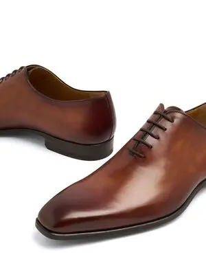 Magnanni Almond-toe Leather Oxford Shoes - Brown
