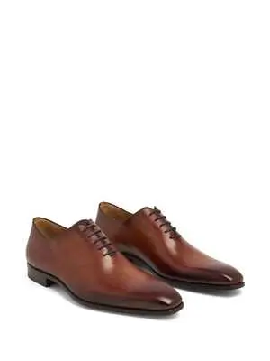 Magnanni Almond-toe Leather Oxford Shoes - Brown