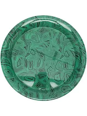 FORNASETTI Malachite Circular Iron Tray - Green